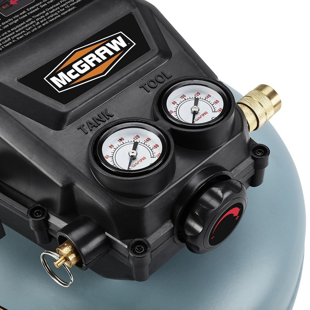 3 Gallon 1/3 HP 110 PSI Oil-Free Pancake Air Compressor McGraw ...